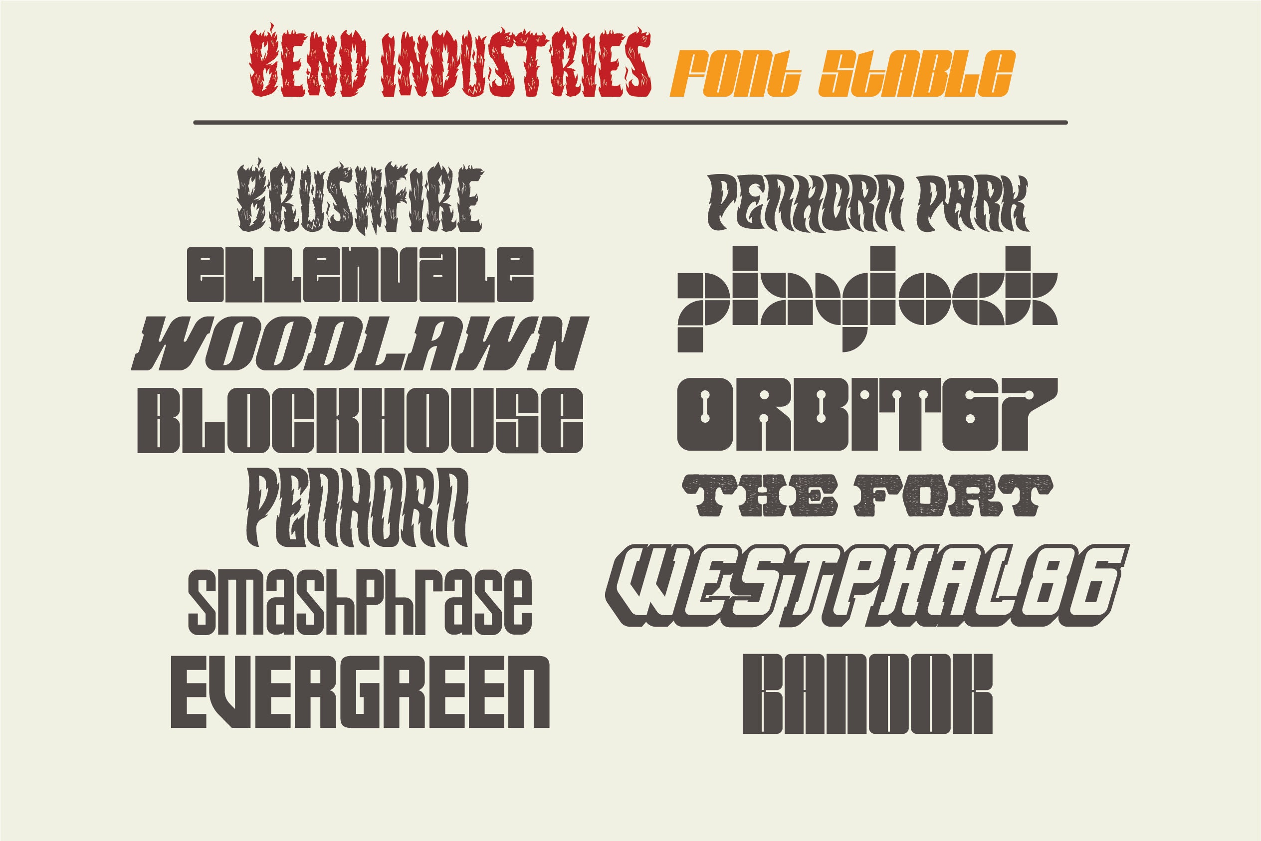 Bend Industries Font Bundle | Incredible Collection of Title and ...