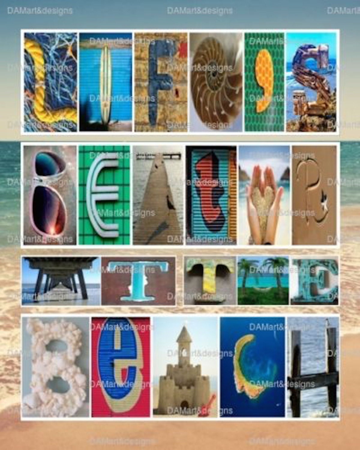 Life's Better at the Beach Alphabet Photo Art - Etsy
