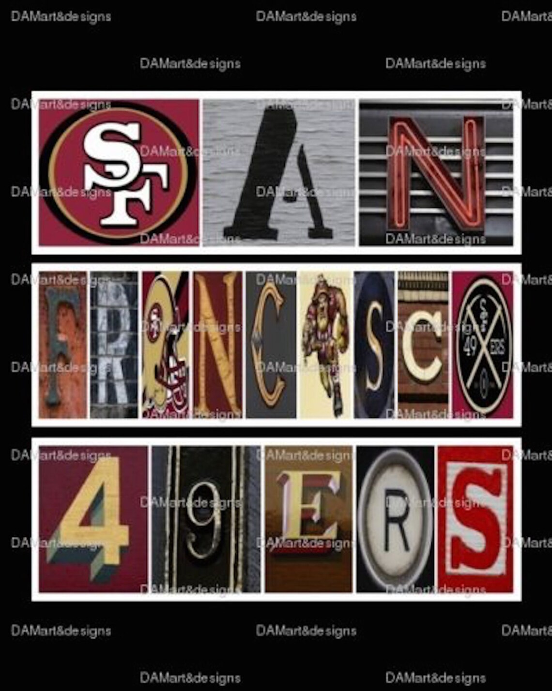 San Francisco 49ers Alphabet Photo Art - Etsy