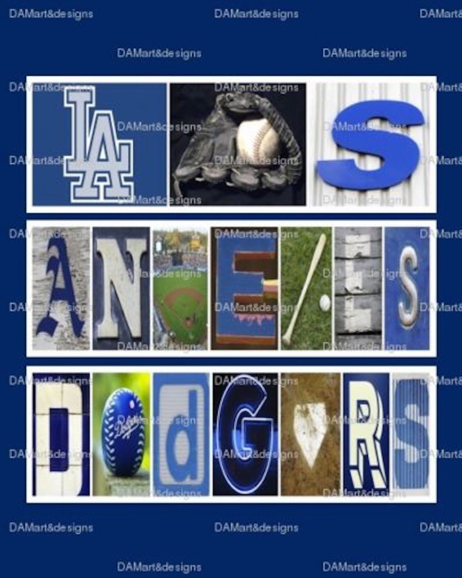 Los Angeles Dodgers Alphabet Photo Art - Etsy