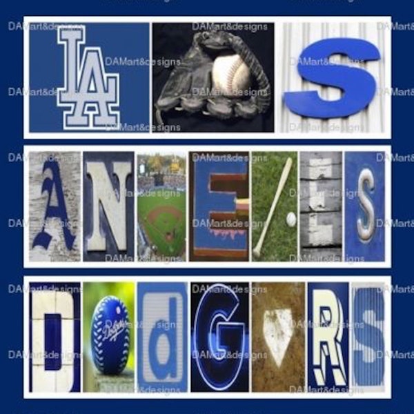 Dodgers Alphabet - Etsy