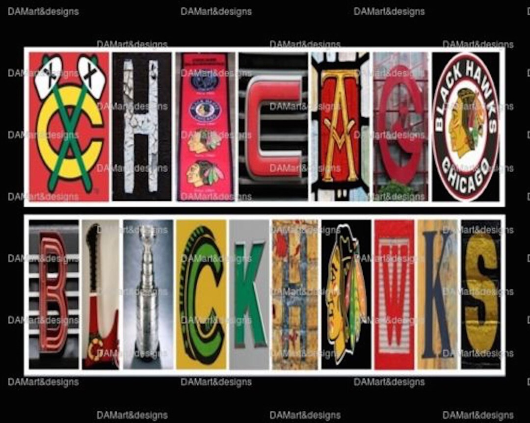 Chicago Blackhawks Alphabet Photo Art - Etsy