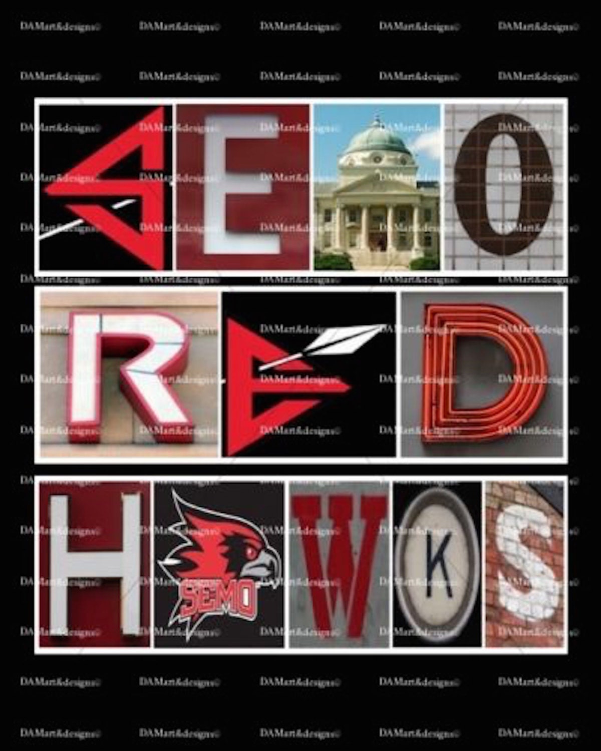 S.E. Missouri State Semo Redhawks Alphabet Photo Art - Etsy