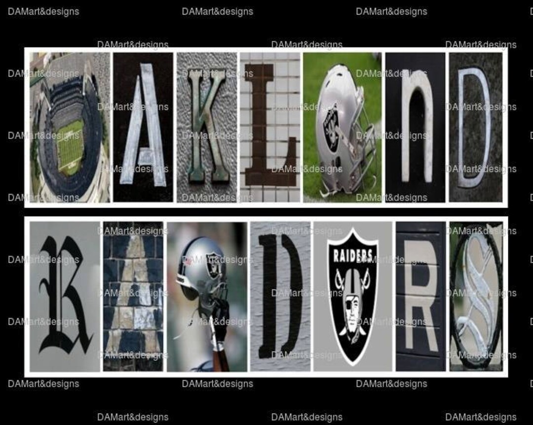 Oakland Raiders Alphabet Photo Art - Etsy