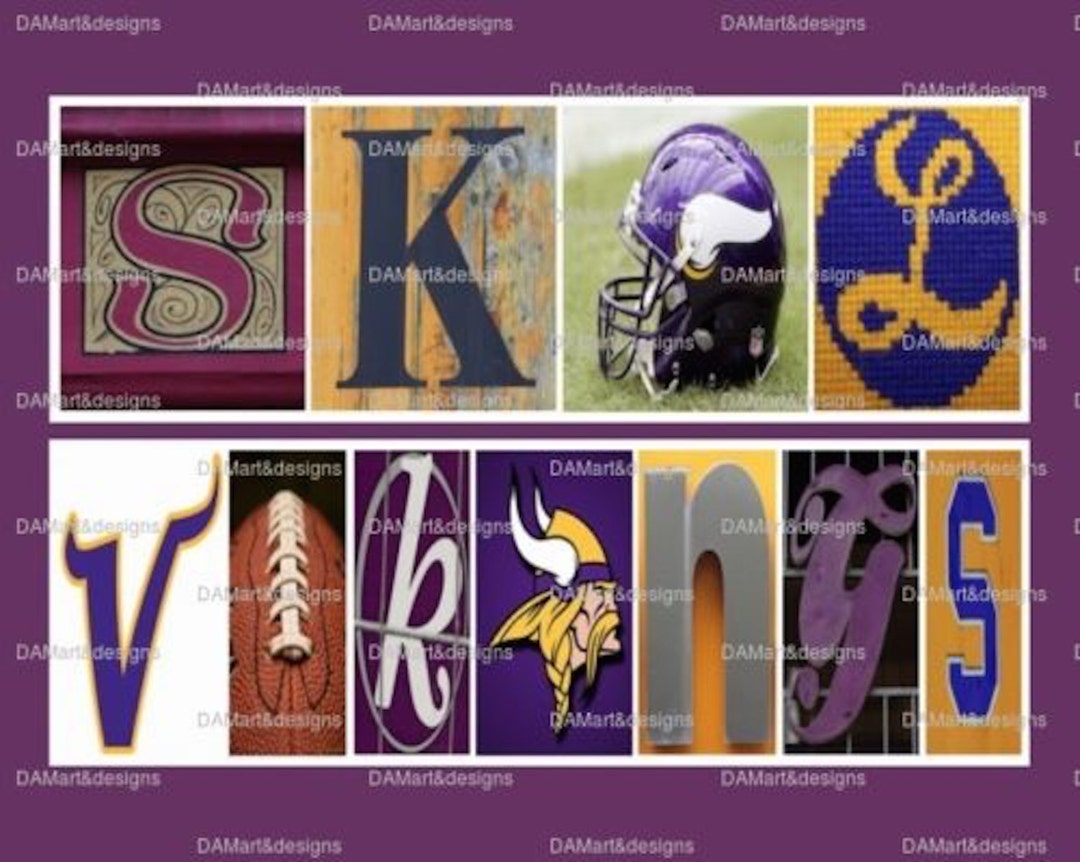 Minnesota Vikings Alphabet Photo Art - Etsy