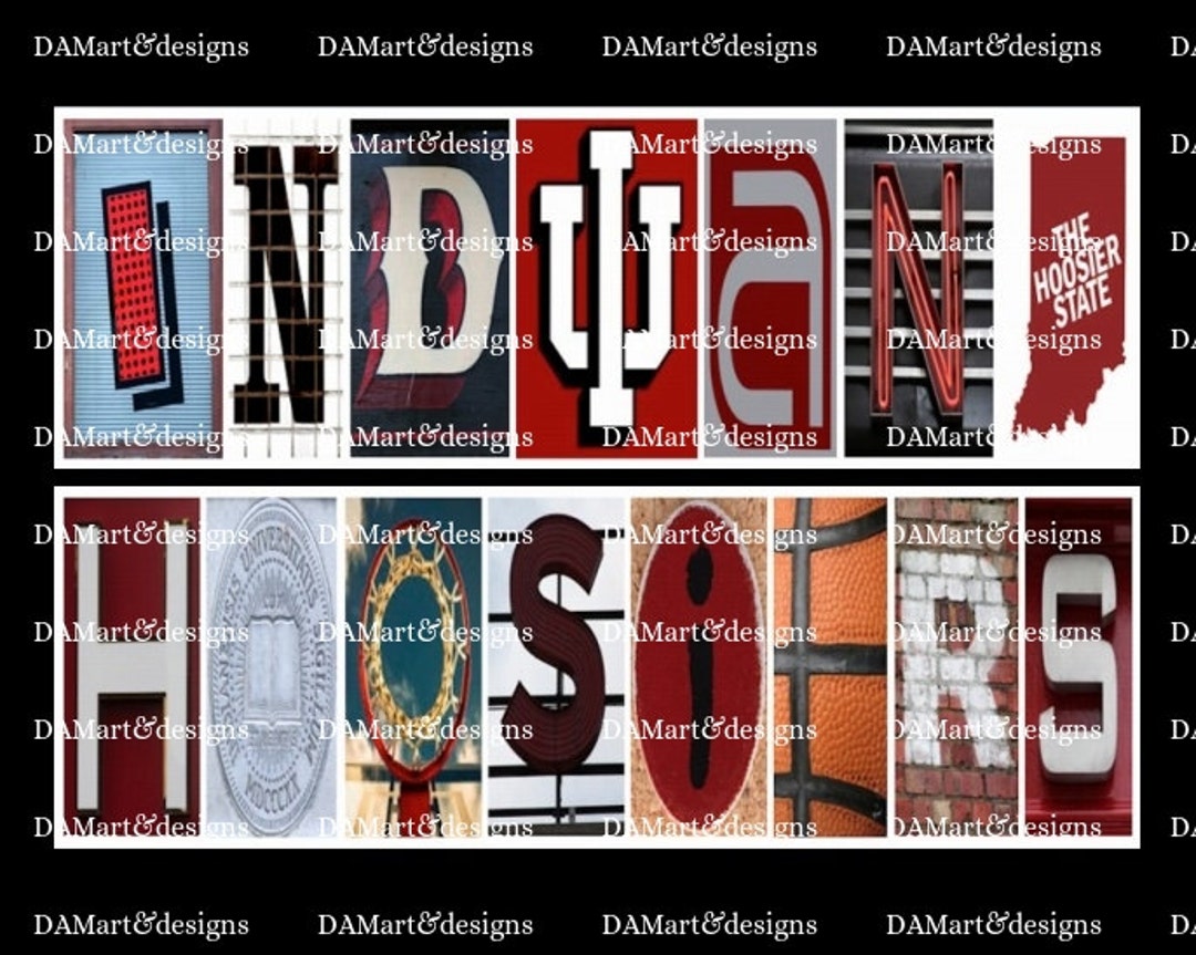 Indiana Hoosiers Alphabet Photo Art - Etsy