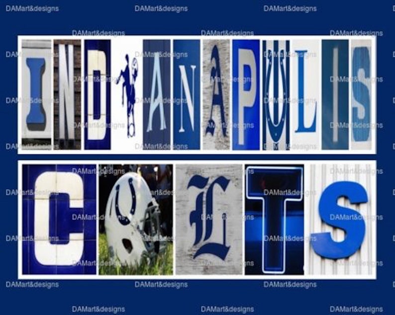 Indianapolis Colts Alphabet Photo Art - Etsy