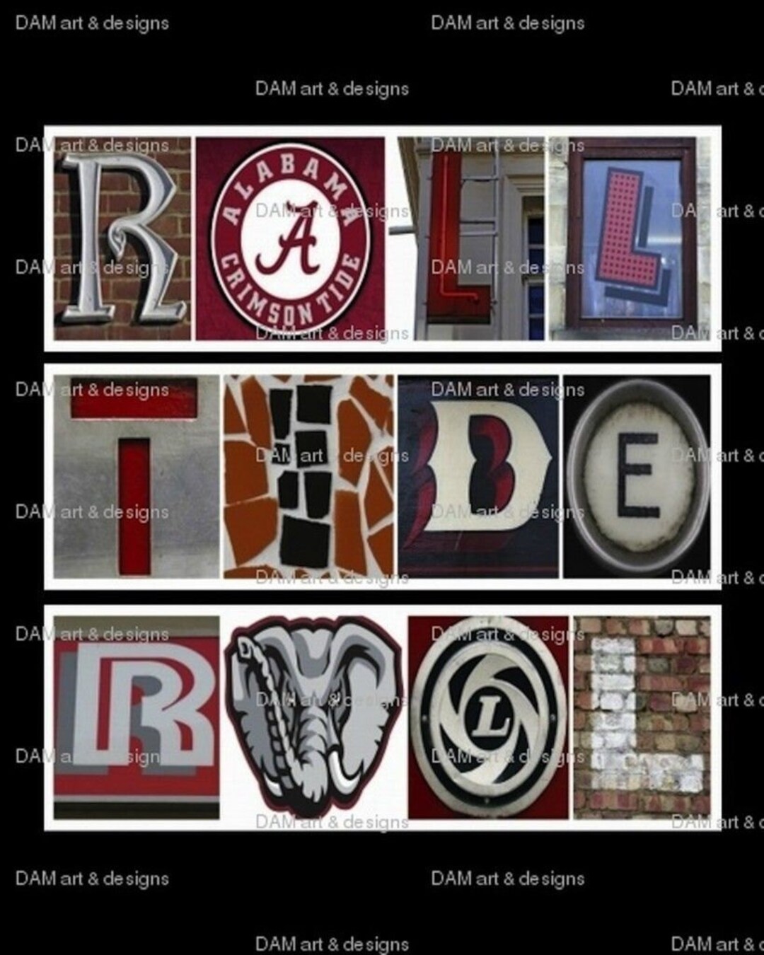 Alabama Crimson Roll Tide Alphabet Photo Art Print - Etsy