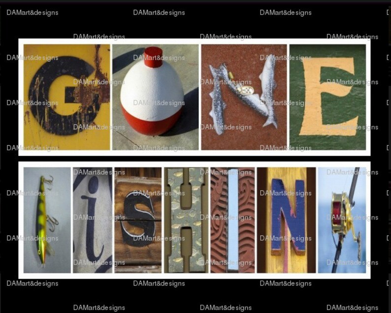 Gone Fishing Alphabet Photo Art Print - Etsy