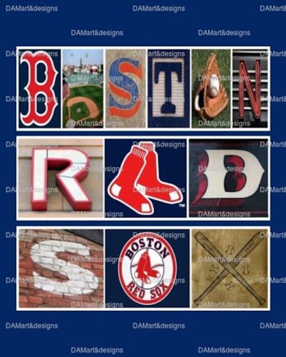 Boston Red Sox Alphabet Photo Art | Etsy