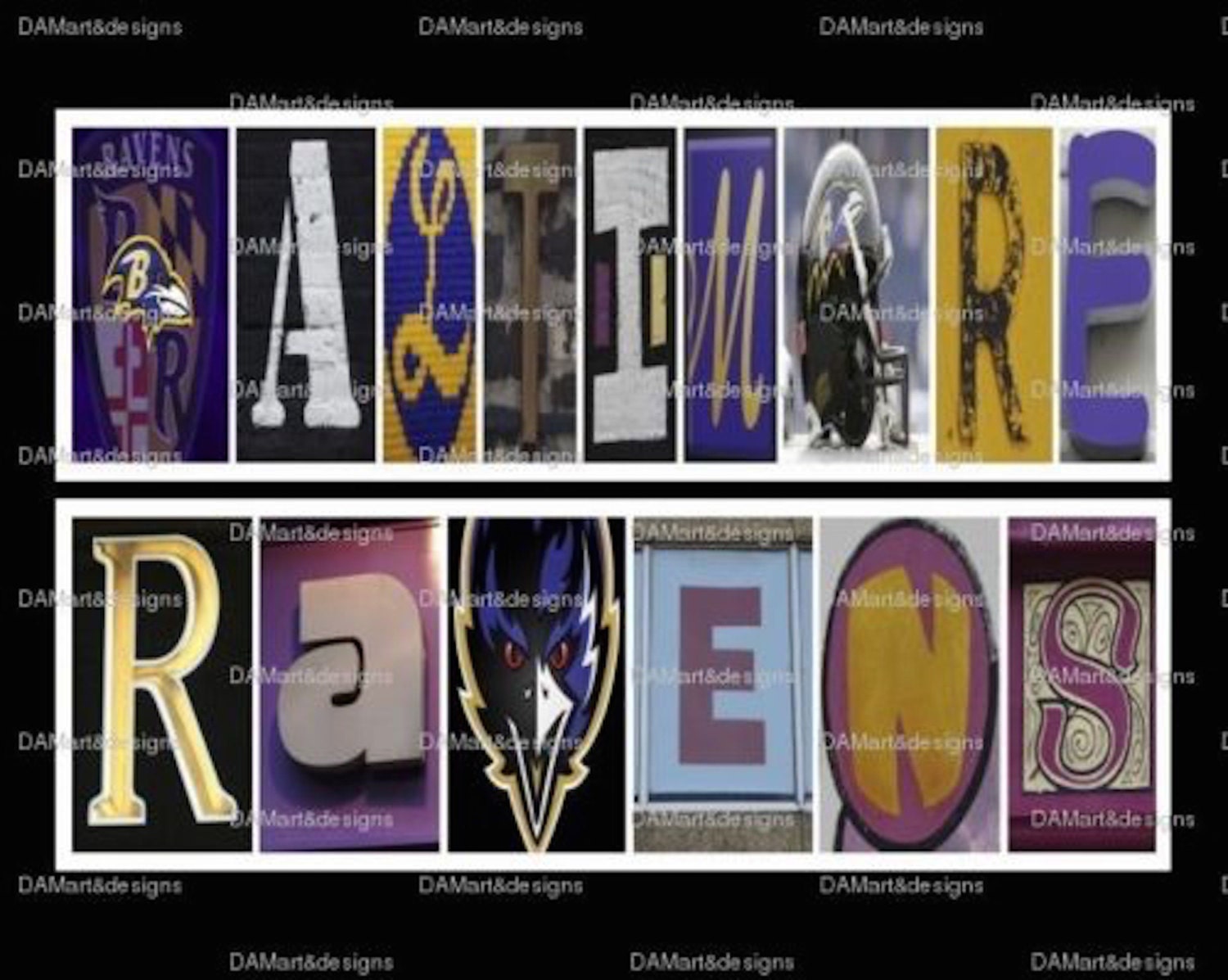 Baltimore Ravens Alphabet Photo Art | Etsy