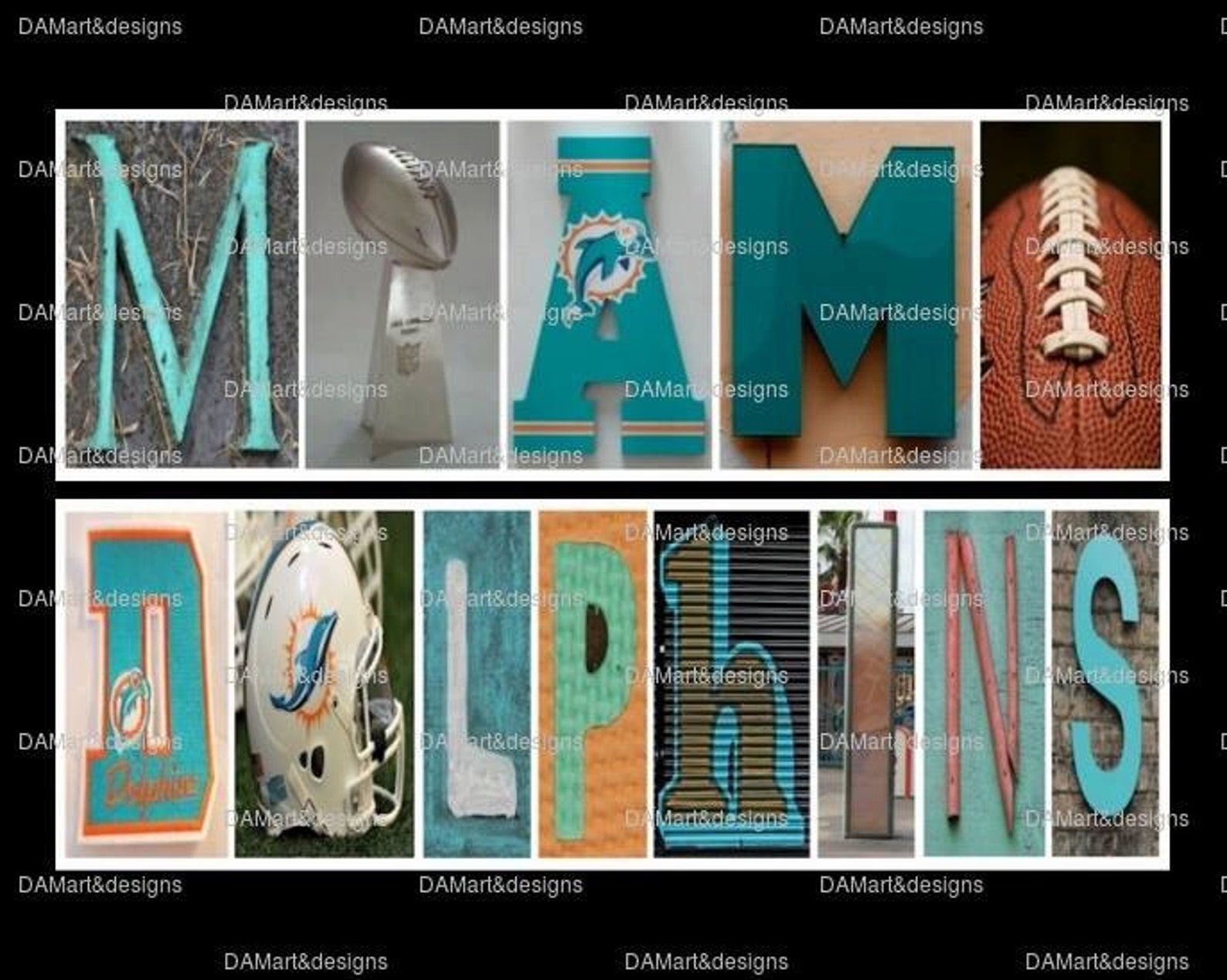 Miami Dolphins Alphabet Photo Art - Etsy