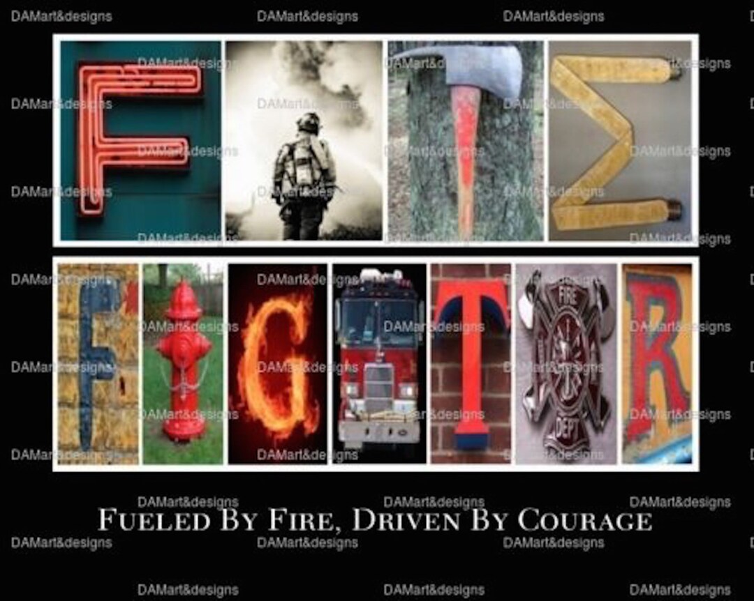 Fire Fighter Alphabet Photo Art - Etsy