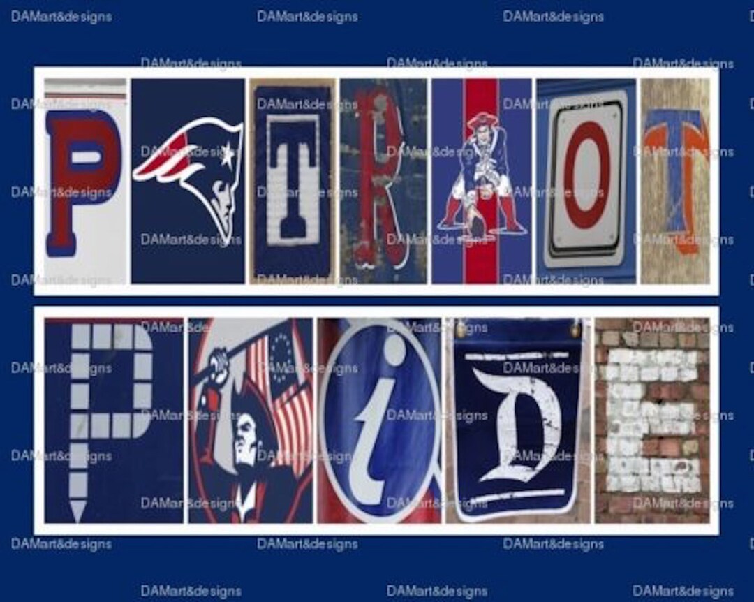 New Englad Patriots Alphabet Photo Art - Etsy