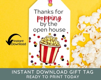 Thanks for Popping by the Open House Gift Tags Real Estate - Etsy