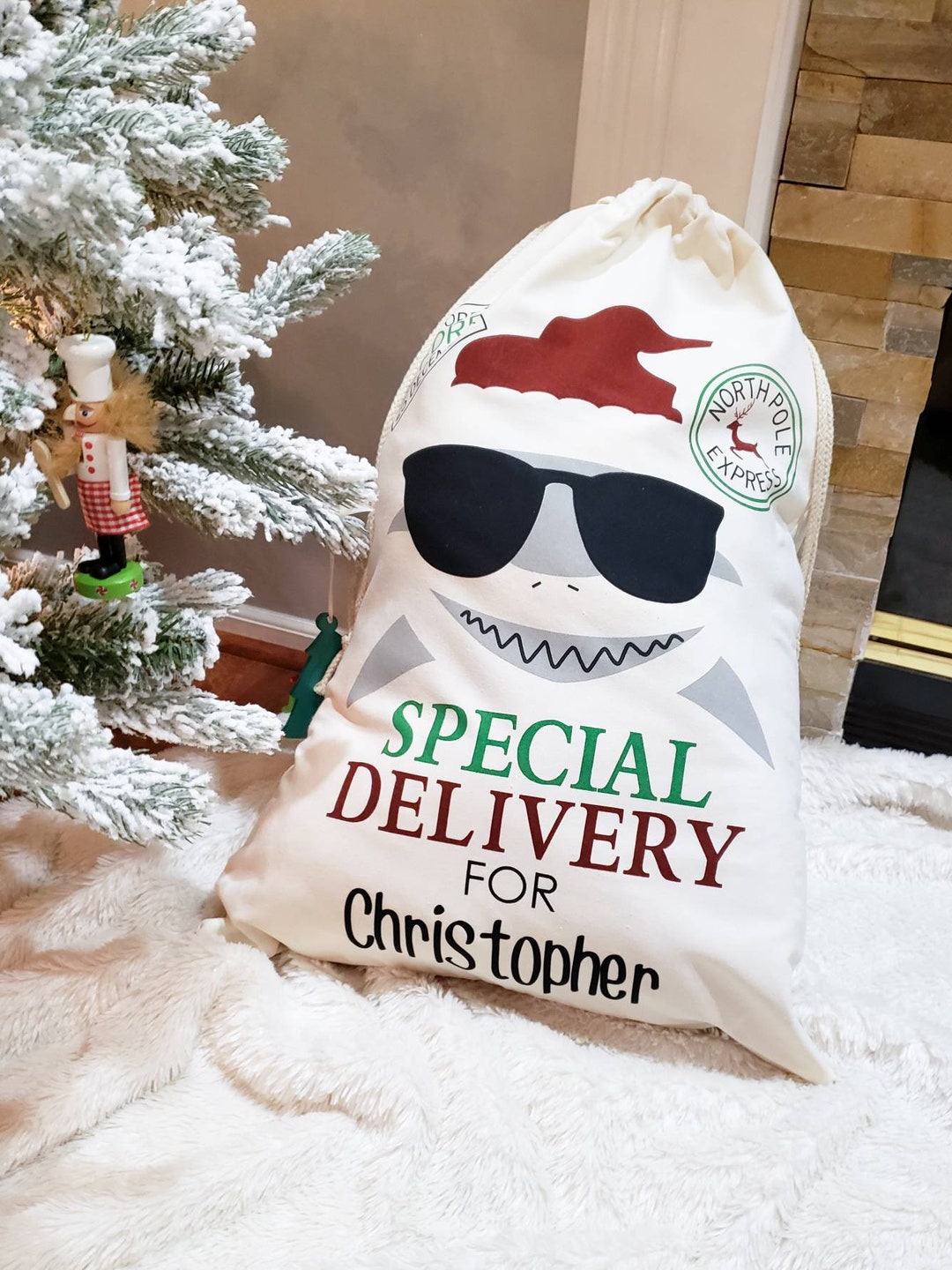 Baby Shark Santa Sack - Baby Shark - Baby Shark Christmas Sack - Santa ...