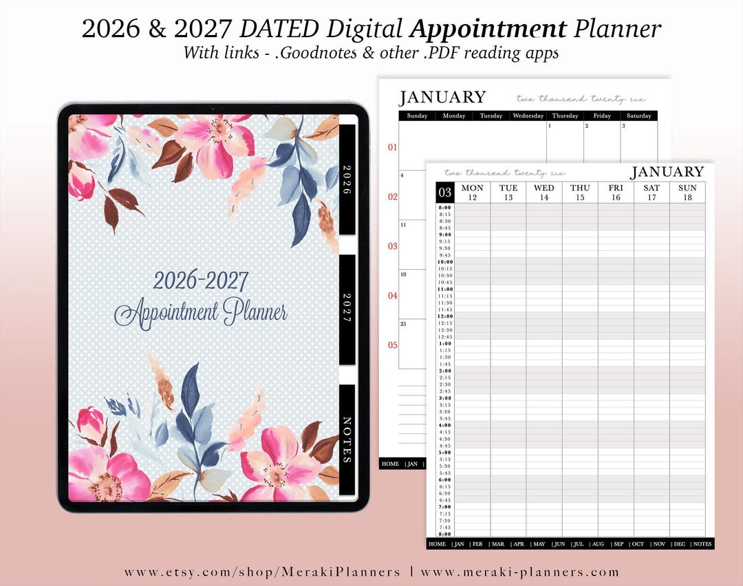 NEW Digital Appointment Planner 2026 - 2027 | 2 Years - Salon Planner ...