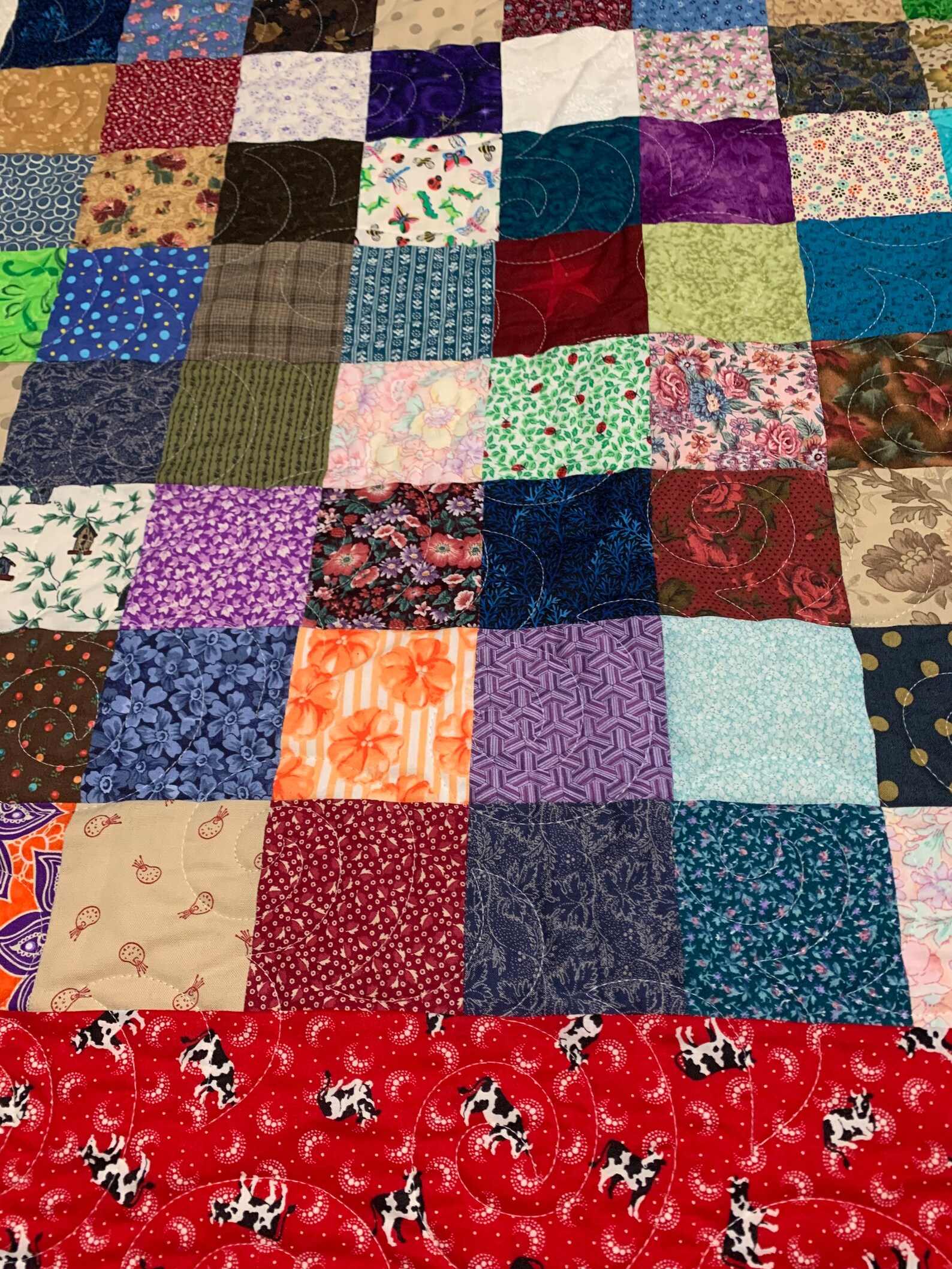 Crazy Squares Scrap Quilt - Etsy