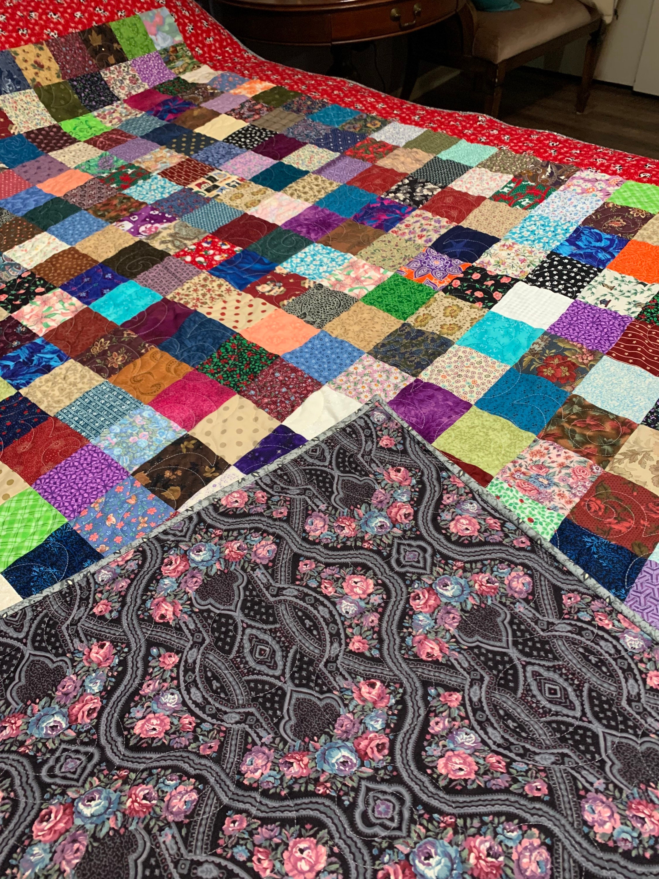 Crazy Squares Scrap Quilt - Etsy