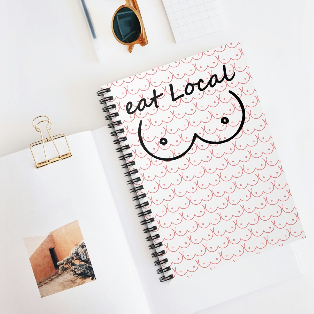 Eat Local Spiral Notebook Ruled Line, Breastfeeding Mom Notepad, New ...