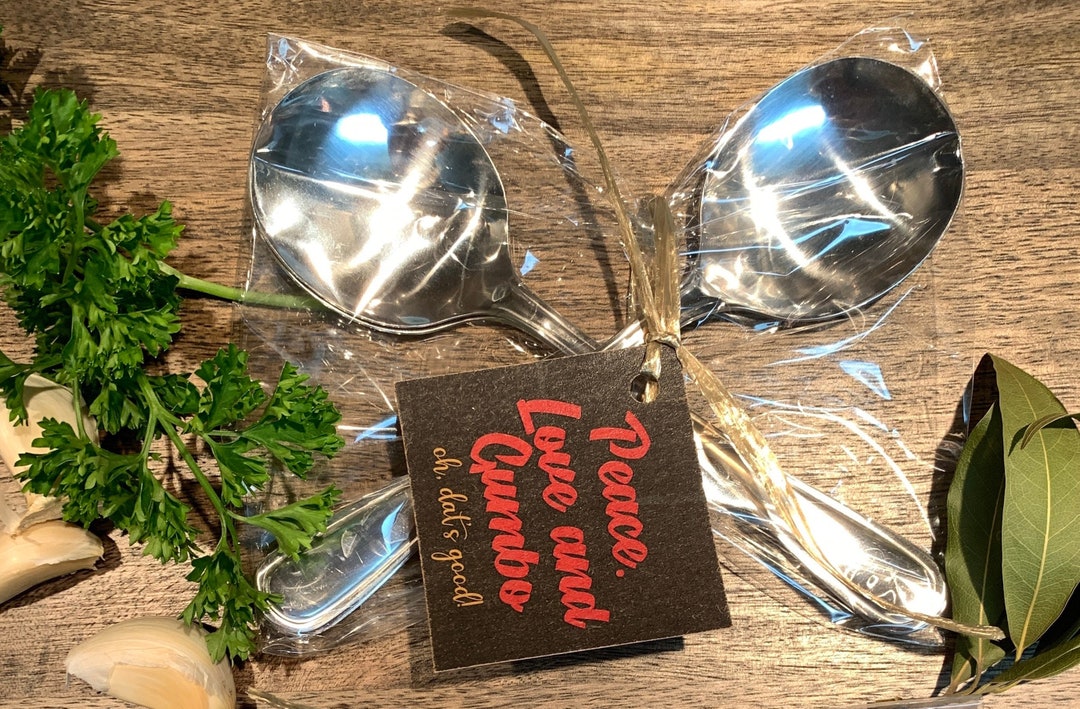 Peace Love and Gumbo Spoons Set of 4 - Etsy