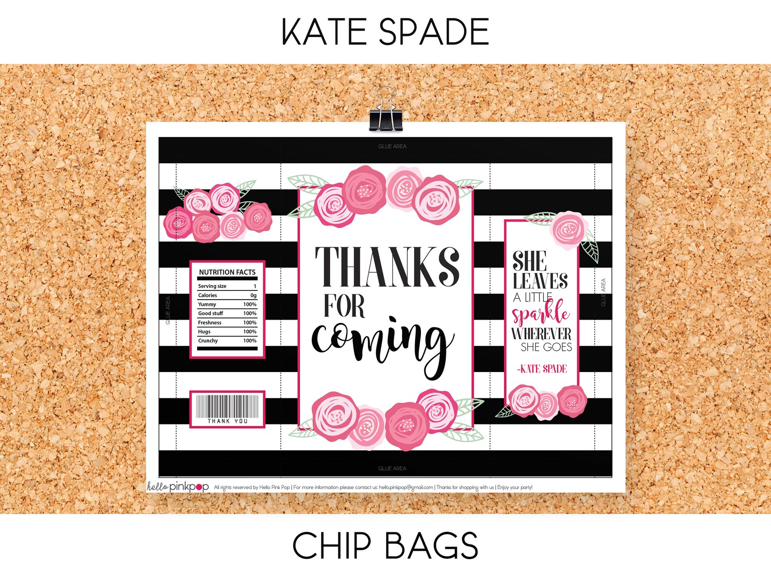 Kate Spade / Chip Bag PRINTABLE - Etsy