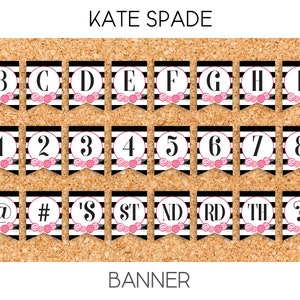 Kate Spade Party Banner Banner Alphabet A-Z and Numbers - Etsy