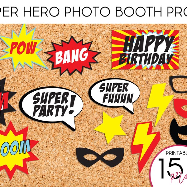 Superhero Photo Booth Props - Etsy