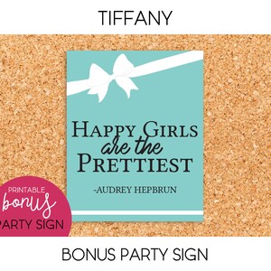 Tiffany Party, Breakfast at Tiffany / Food Label, Water Label, Square ...