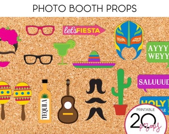 Mexico Cinco De Mayo Party Photo Booth Props for Mexico Sugar - Etsy