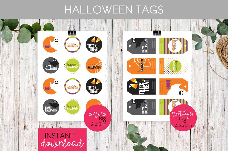 Halloween Tags Gift Tags Candy Tags Favors Tags PRINTABLE | Etsy
