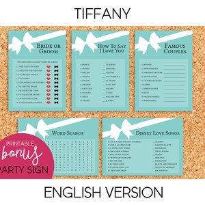 Tiffany Party Breakfast at Tiffany / Bridal Shower Games - Etsy