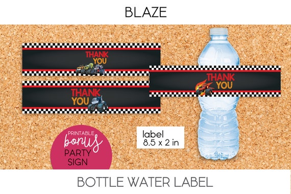 Blaze / Water Bottle Label PRINTABLE | Etsy