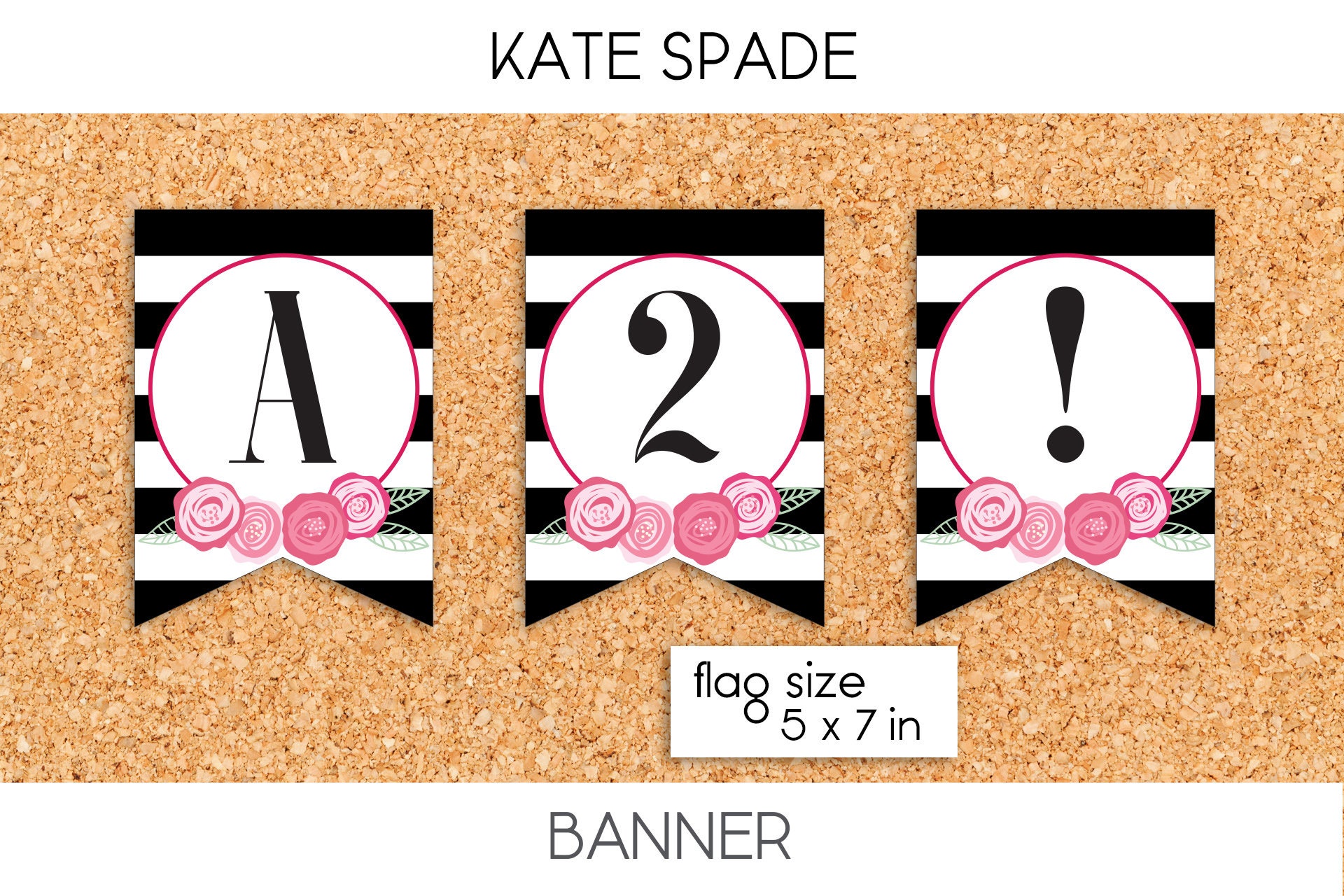 Kate Spade Party Banner Banner Alphabet A-Z and Numbers | Etsy