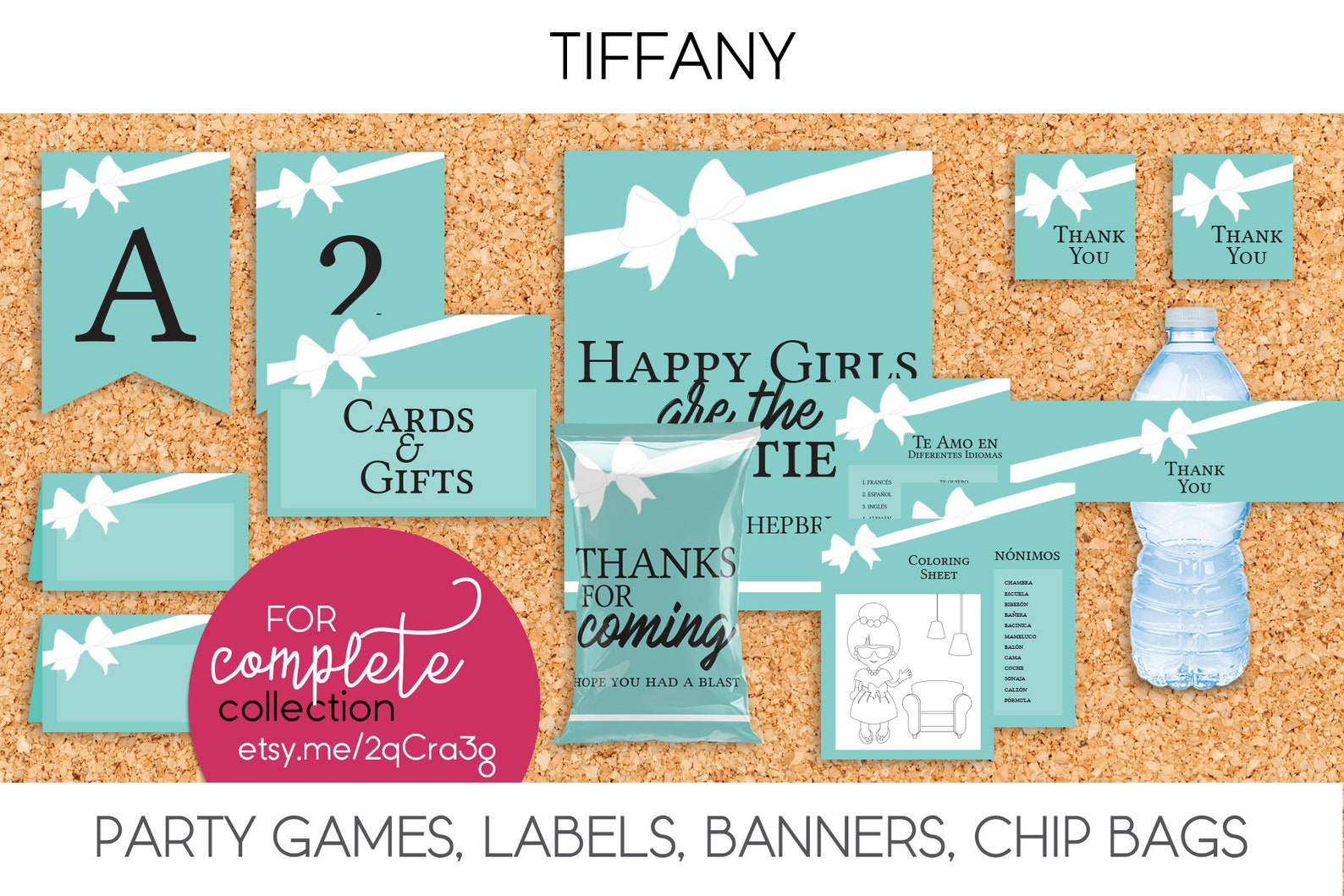 Tiffany Party Breakfast at Tiffany / Food Label Water Label | Etsy