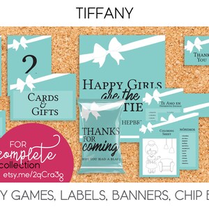 Tiffany Party, Breakfast at Tiffany / Food Label, Water Label, Square ...