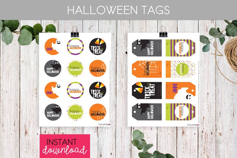 Halloween Tags Gift Tags Candy Tags Favors Tags PRINTABLE | Etsy