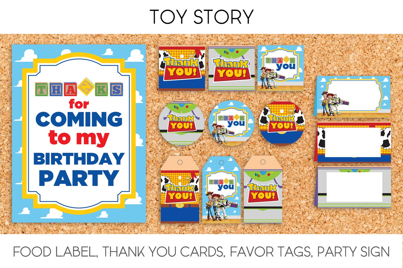 Toy Story / Food Label Water Label Tag Party Sign Banner / | Etsy