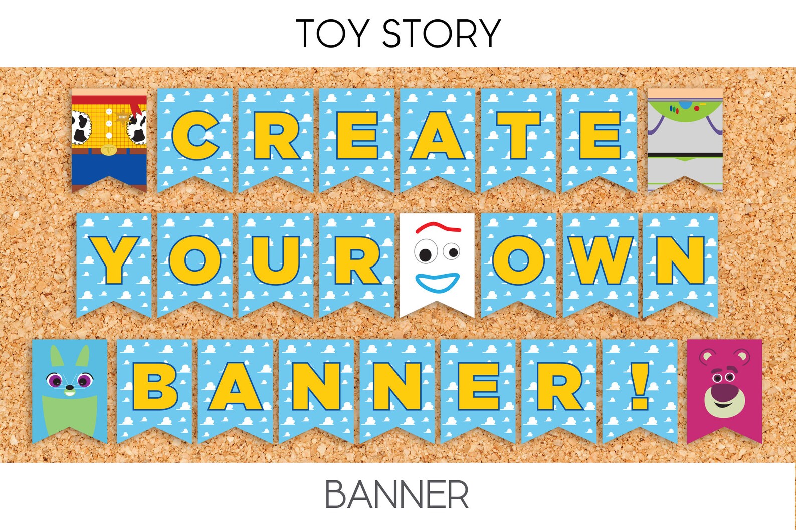 Toy Story/ Party Banner Banner Alphabet A-Z Characters and - Etsy