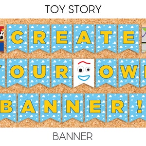 Toy Story/ Party Banner, Banner Alphabet A-Z, Characters and Numbers ...
