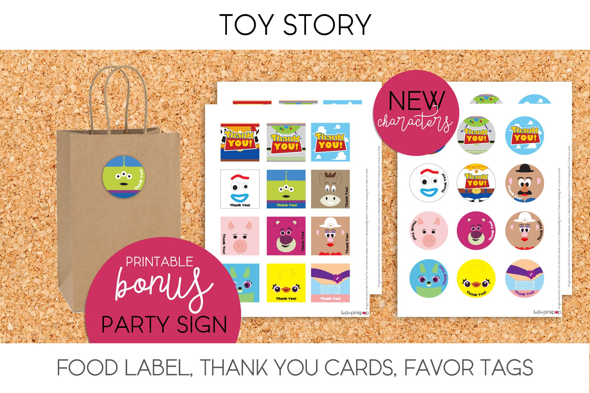 Toy Story / Thank You Cards Tags Gift Tags Candy Tags | Etsy
