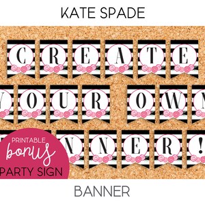 Kate Spade Party Banner, Banner Alphabet A-Z and Numbers - PRINTABLE - Etsy