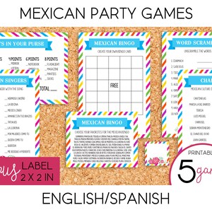 Cinco De Mayo / Mexican Party Games PRINTABLE english & Spanish - Etsy