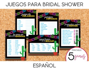 Bridal Shower Games in Spanish Despedida De Soltera Juegos - Etsy