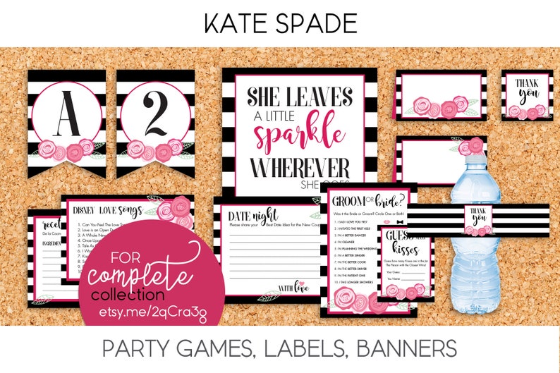 Kate Spade Party Banner Banner Alphabet A-Z and Numbers | Etsy