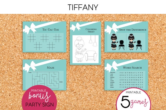 Tiffany Breakfast at Tiffany Party Games for Girls - Etsy