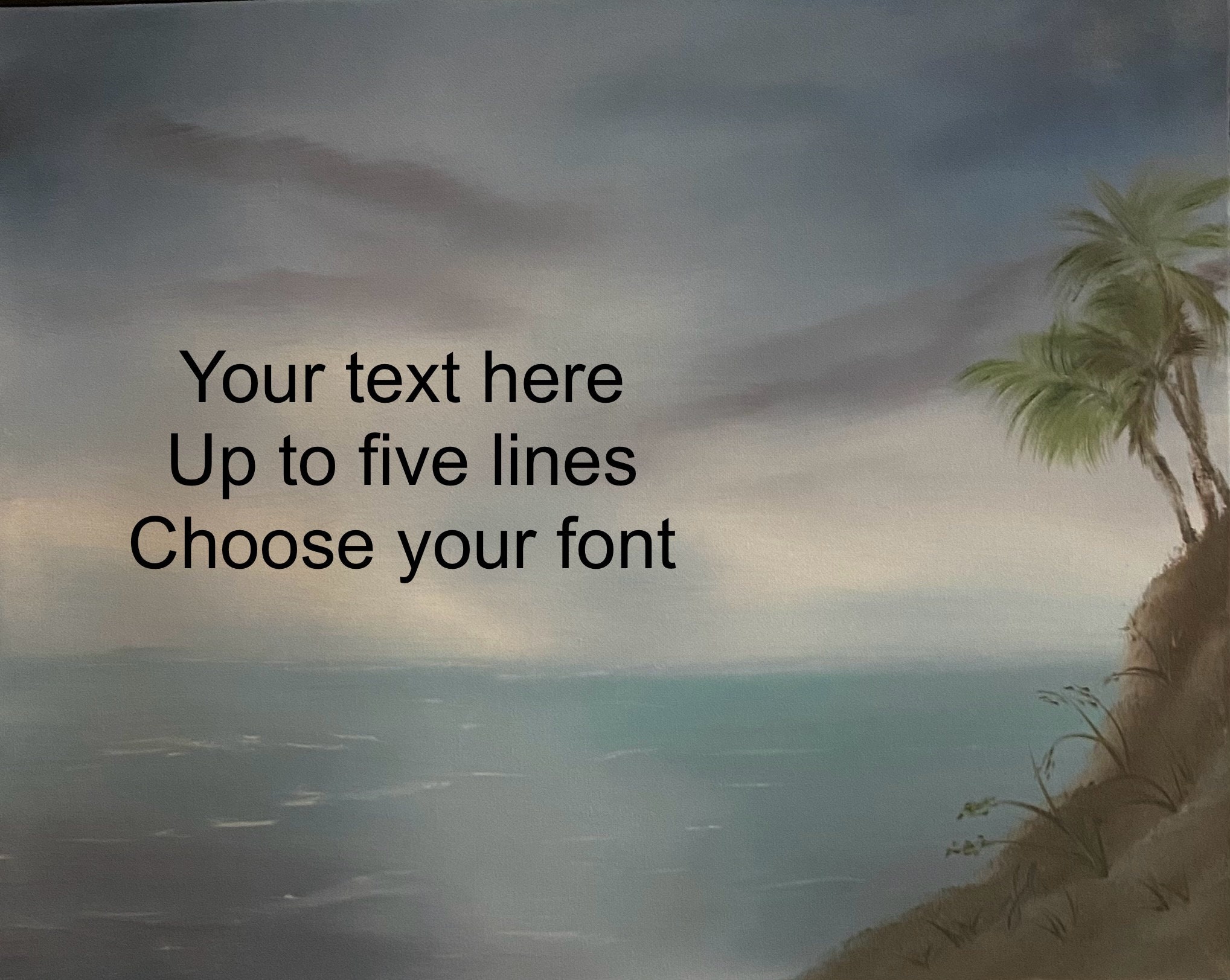 NEW! Personalized Oil Painting-just Add Text, Original, Framed, Ocean ...