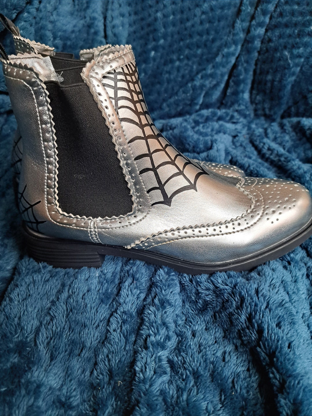 Custom Boots Spider Cobweb Witchy Handpainted Goth Spiderweb - Etsy