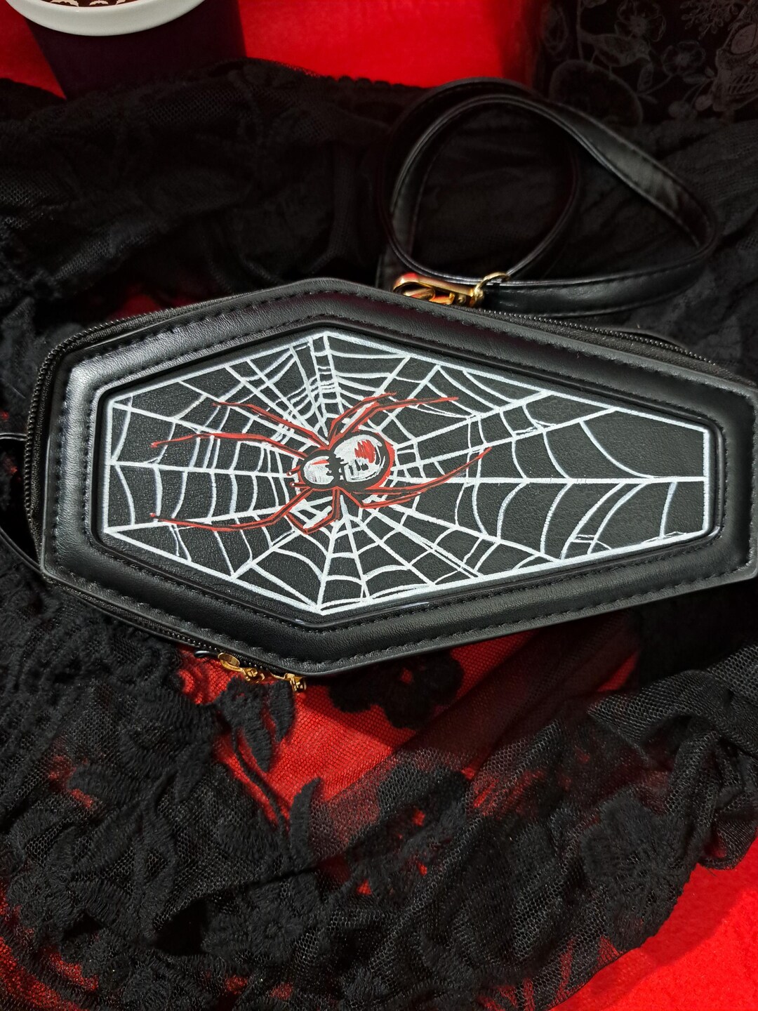 Spider Coffin Bag Spiderweb Purse Cobweb Goth Accessories Handbag - Etsy