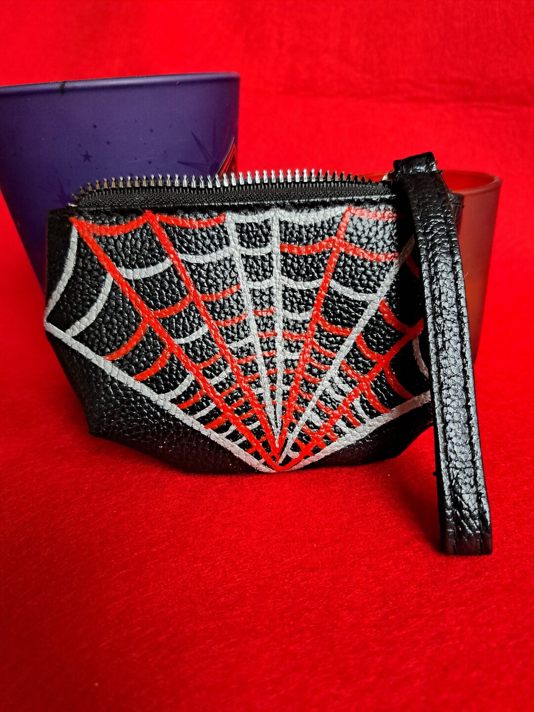 Spiderweb Purse Cobweb Spider Wallet Gothic Witch Pouch Bag Silver Red ...